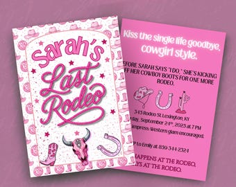 Last Rodeo Bachelorette Invitation & Itinerary, Last Rodeo Party ...