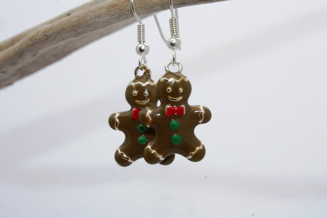 Gingerbread Man Earrings Christmas Earrings Christmas | Etsy