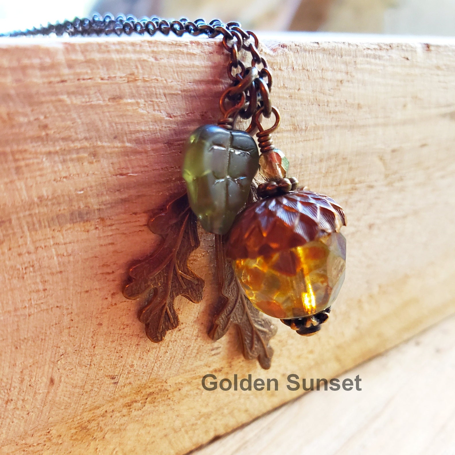 Acorn Necklace, Woodland Necklace Jewelry, Forest Necklace, Acorn ...
