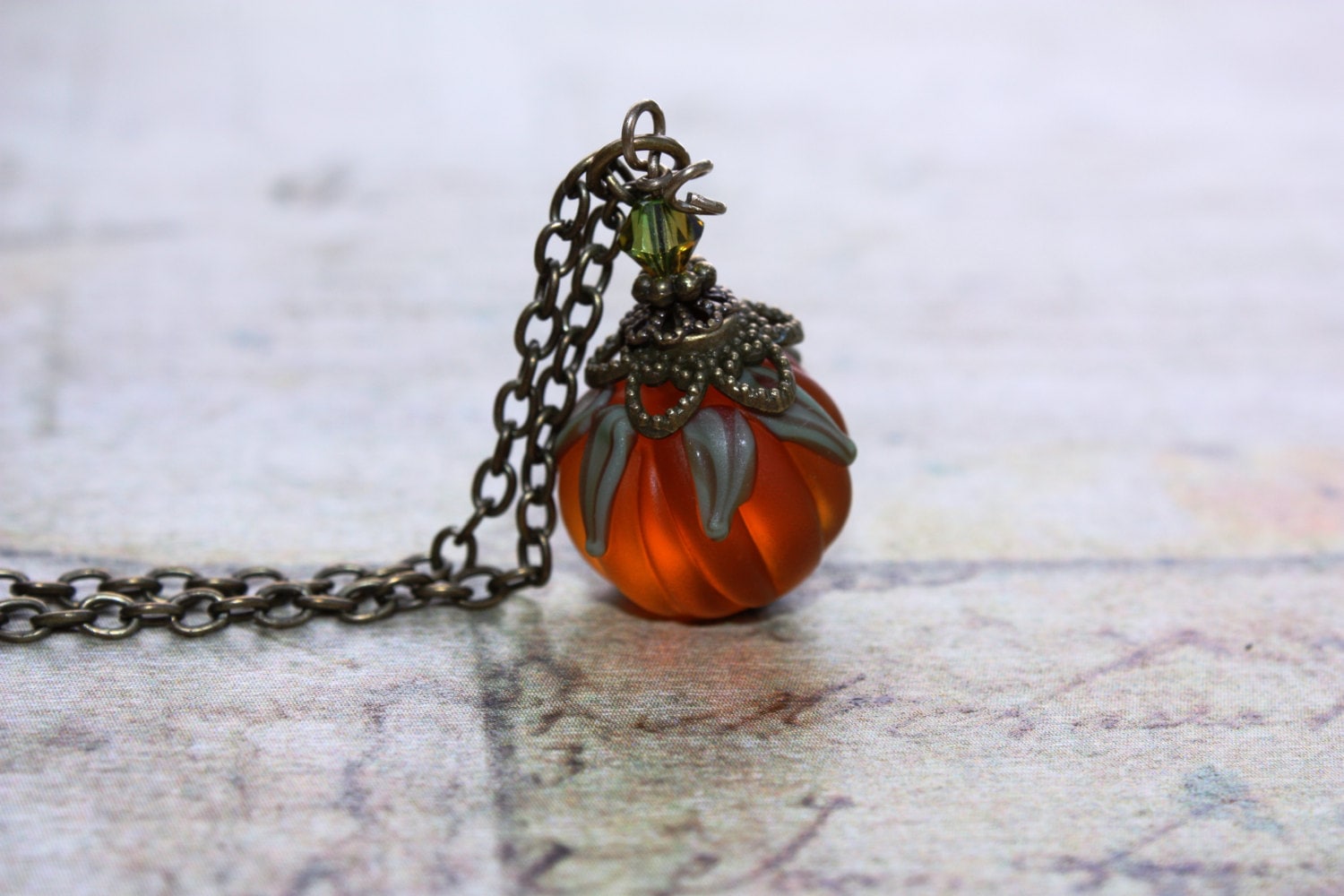 Pumpkin Pendant - Pumpkin Necklace - Halloween Pendant - Halloween ...