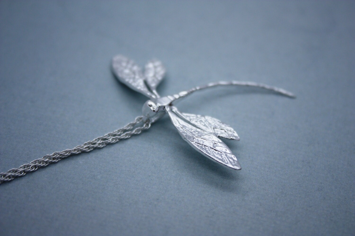 Dragonfly Necklace, Sterling Silver Plated Dragonfly Jewelry, Dragonfly ...