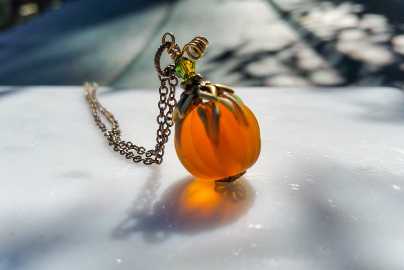 Pumpkin Pendant - Pumpkin Necklace - Halloween Pendant - Halloween ...