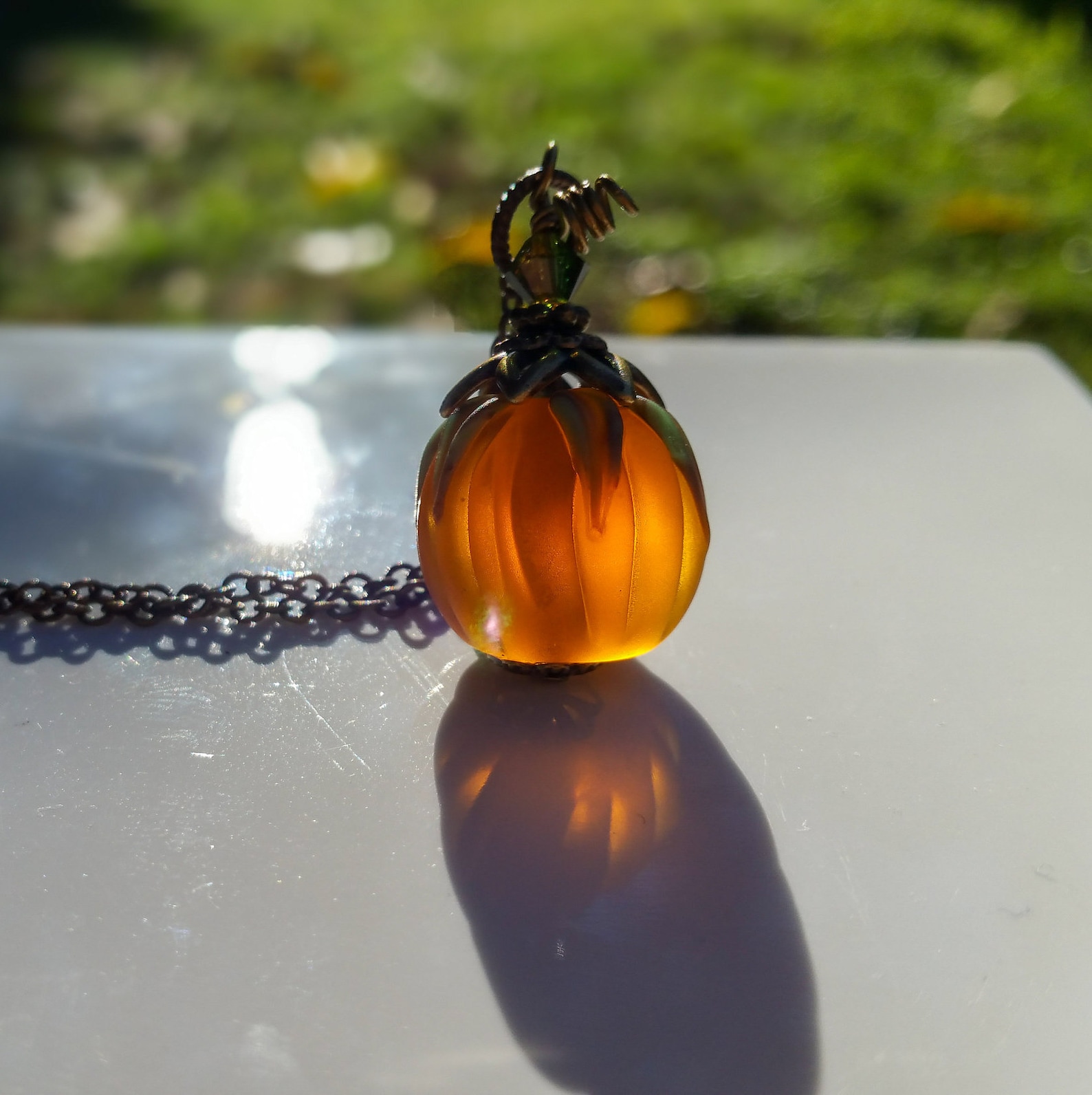 Pumpkin Pendant Pumpkin Necklace Halloween Pendant - Etsy