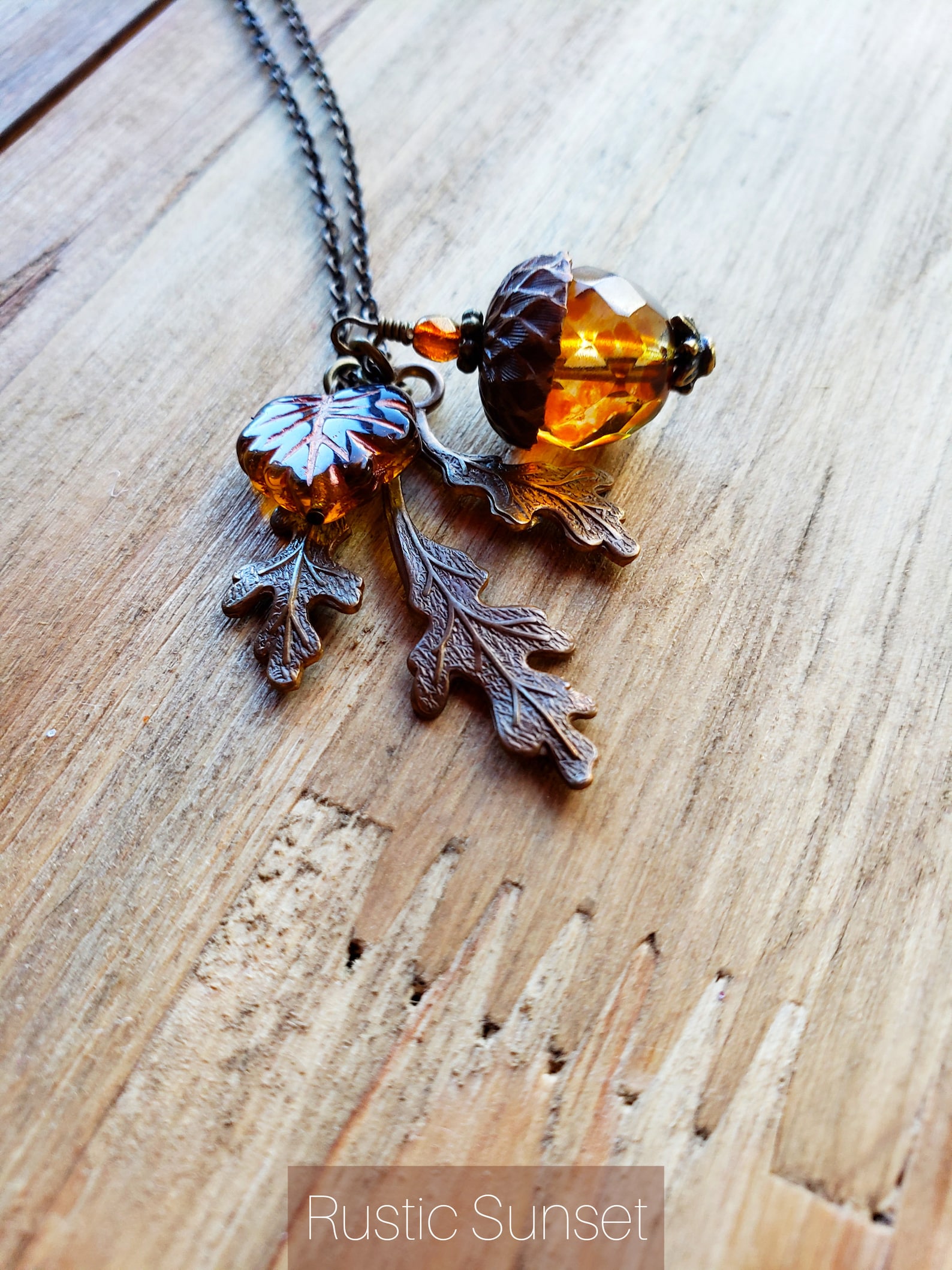 Acorn Necklace, Woodland Necklace Jewelry, Forest Necklace, Acorn ...