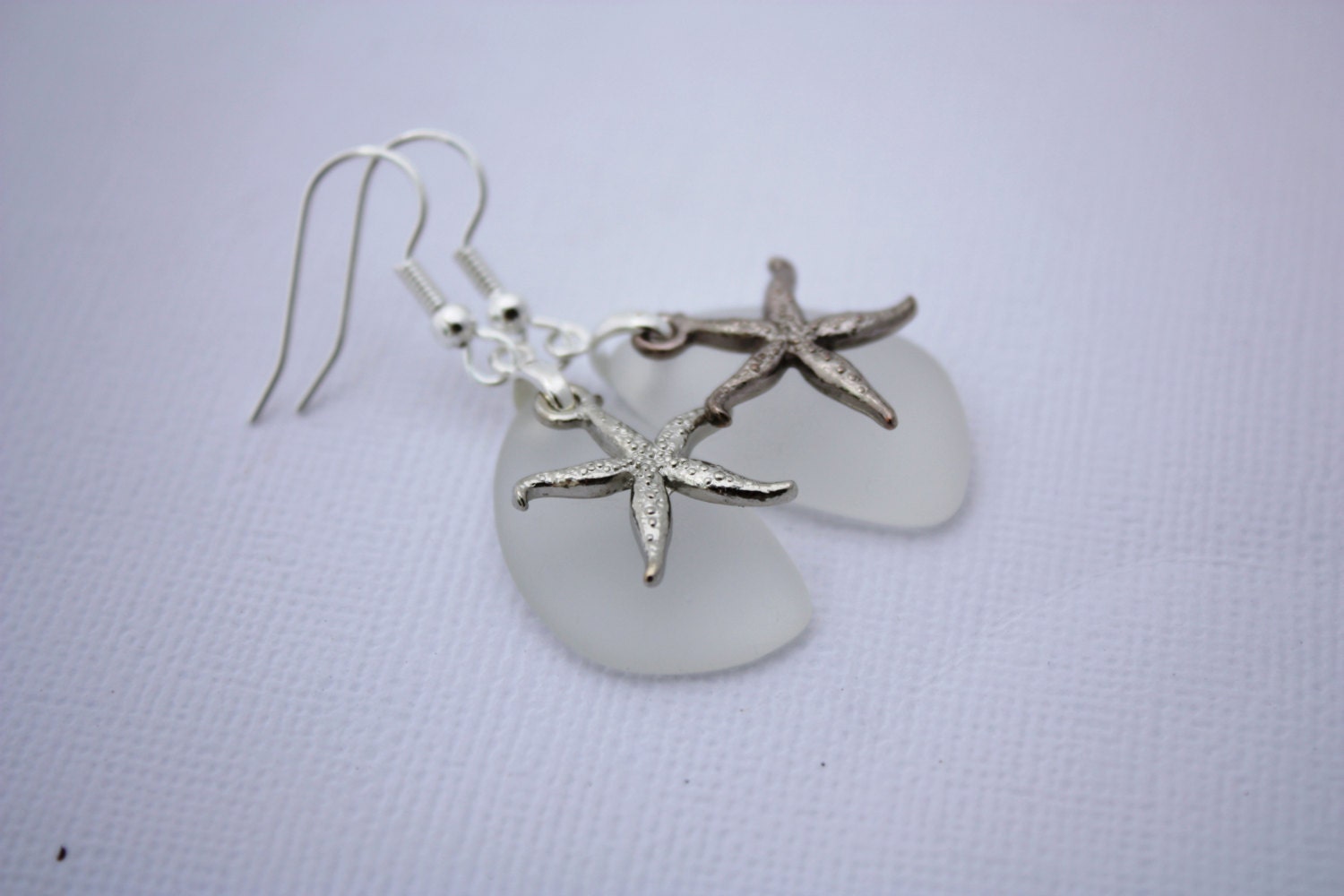 Sea Glass Earrings Star Fish Starfish Earrings, Seaglass Earrings ...
