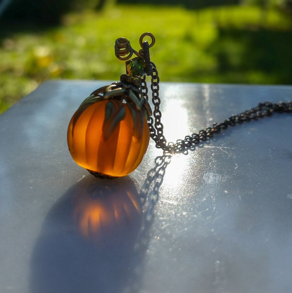 Pumpkin Pendant Pumpkin Necklace Halloween Pendant - Etsy