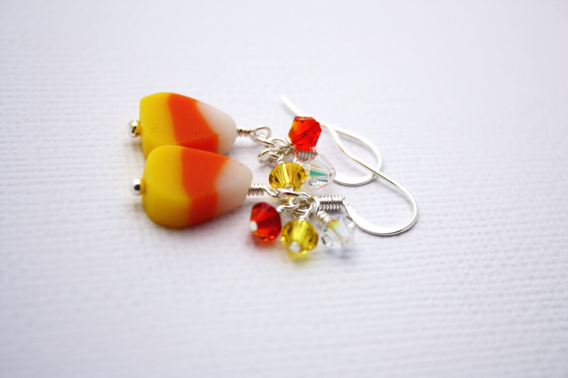 Halloween Earrings Candy Corn Earrings Holiday Earrings - Etsy