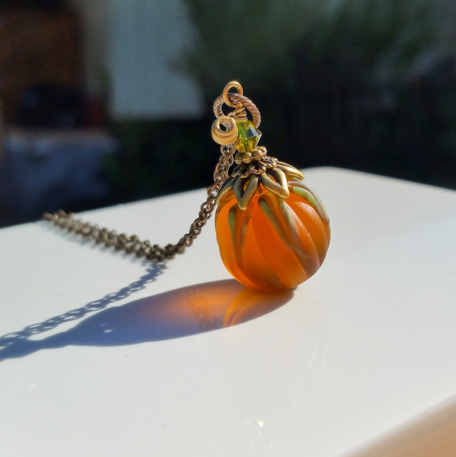 Pumpkin Pendant Pumpkin Necklace Halloween Pendant - Etsy