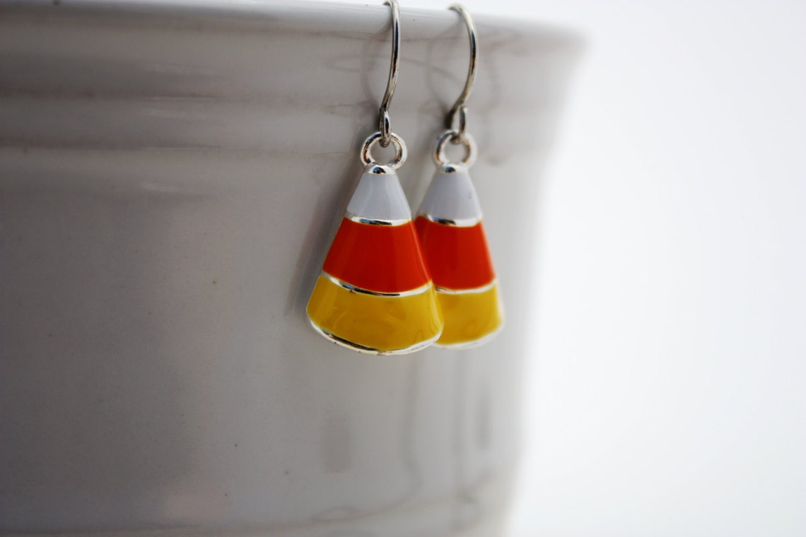 Halloween Earrings Candy Corn Earrings Holiday Earrings - Etsy