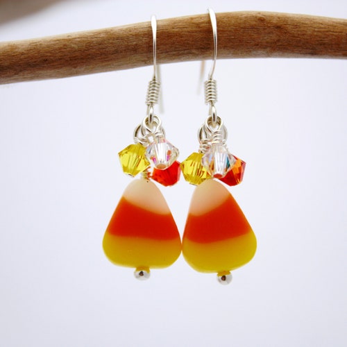 Halloween Earrings Candy Corn Earrings Holiday Earrings - Etsy