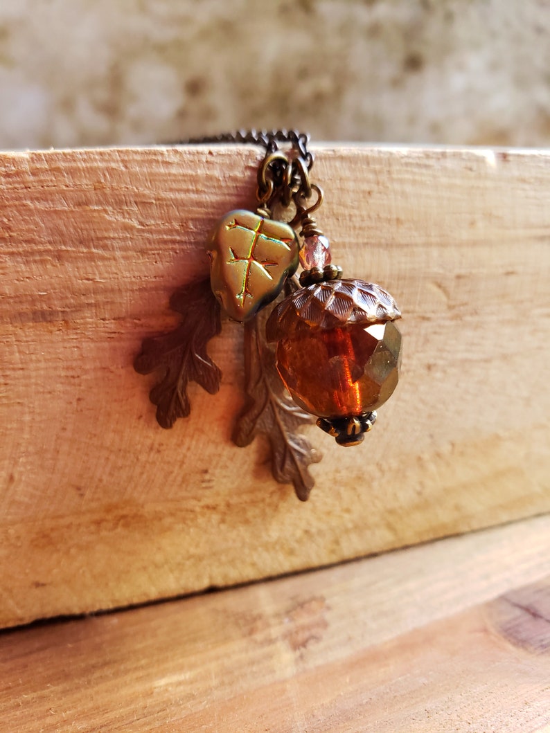 Acorn Necklace, Woodland Jewelry, Woodland Necklace, Acorn Pendant ...