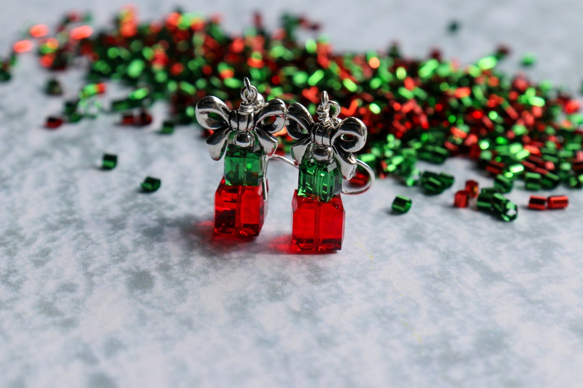 Christmas Present Earrings Christmas Earrings Christmas - Etsy
