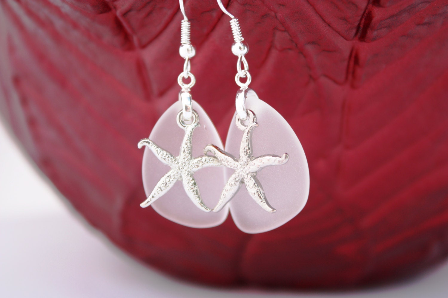 Sea Glass Earrings Star Fish Starfish Earrings, Seaglass Earrings ...