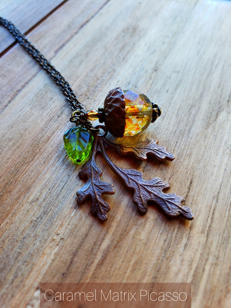 Acorn Necklace, Woodland Necklace Jewelry, Forest Necklace, Acorn ...