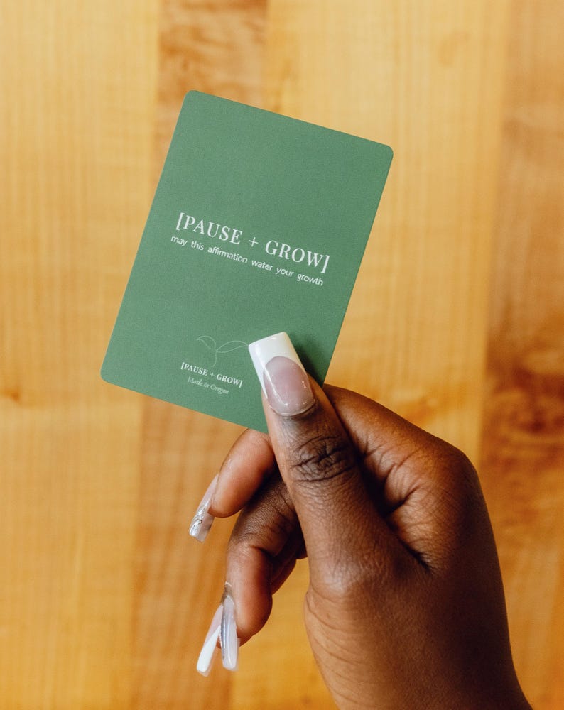 Pause + Grow Affirmation Card Deck | Daily Mindfulness, Self-care - Etsy