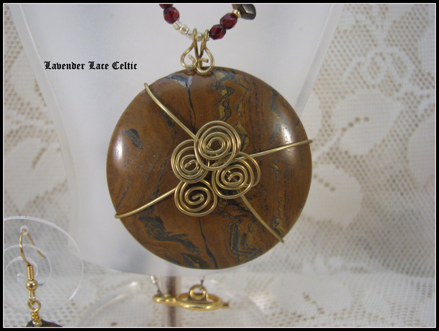 Swirling Tiger - Wire-wrapped Stone Pendant on Tiger Eye Necklace ...