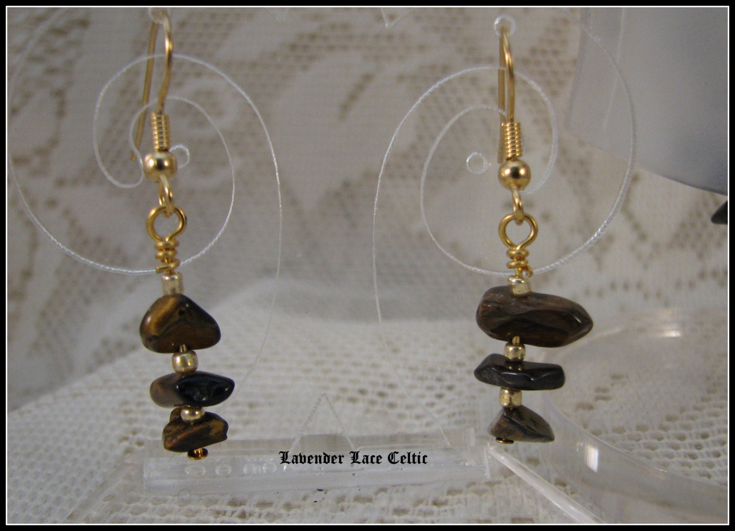 Swirling Tiger - Wire-wrapped Stone Pendant on Tiger Eye Necklace ...