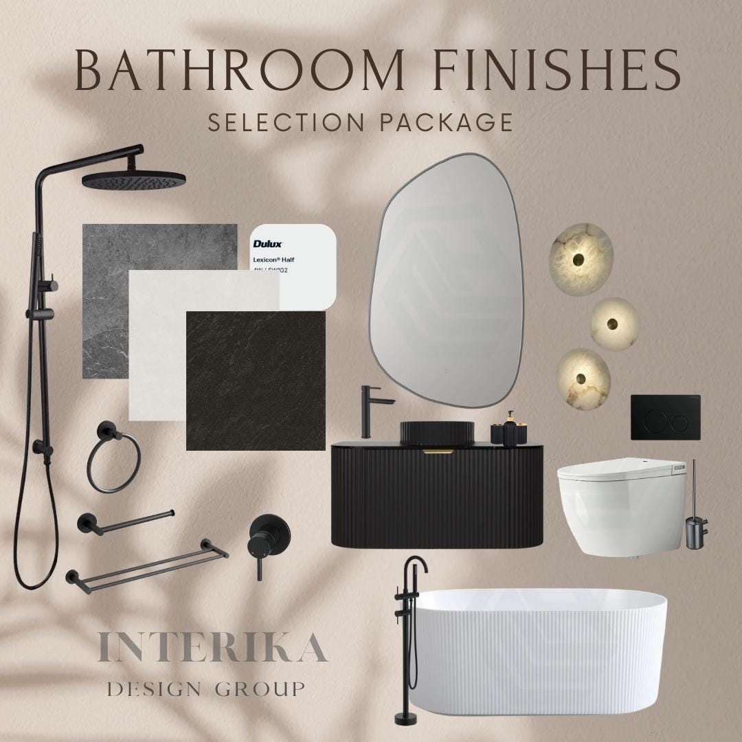 Bathroom Design Finishes Selection Package Warm Neutral Materials ...