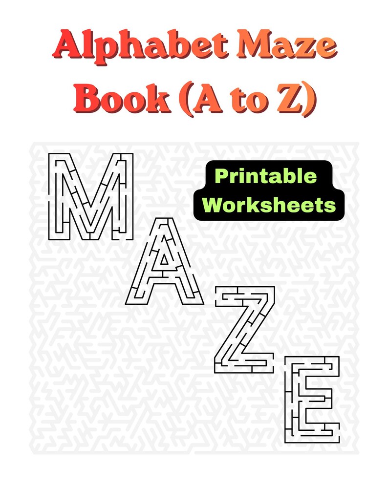 Alphabet Maze Pages, ABC Learning Activity, Preschool Printable ...