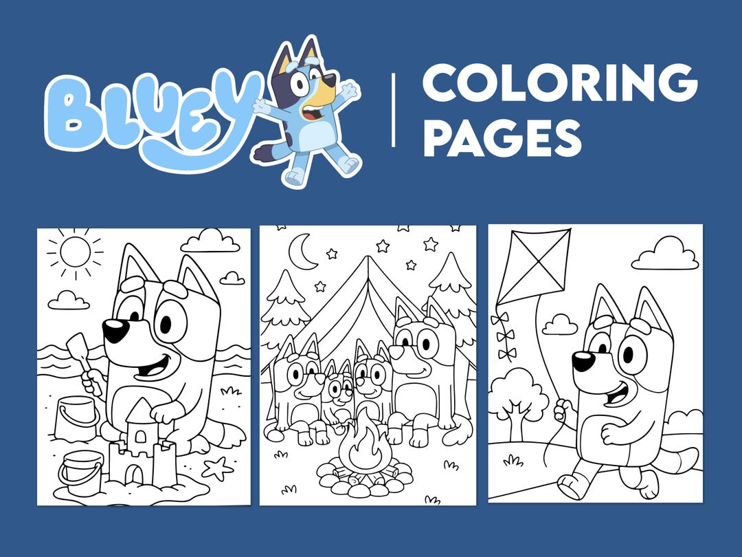 40 Printable Bluey Coloring Sheets, Bluey Coloring Book - Etsy Australia