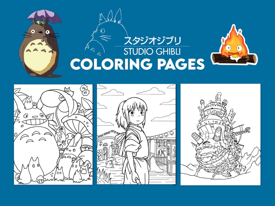 20 Printable Studio Ghibli Coloring Sheets, Studio Ghibli Coloring Book ...