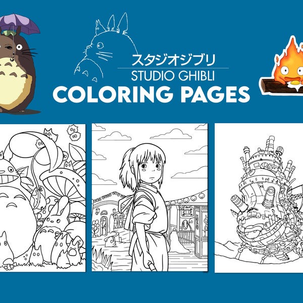 Ghibli Coloring Book - Etsy