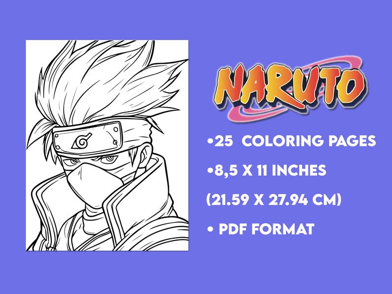 25 Printable Naruto Coloring Sheets, Naruto Coloring Book - Etsy