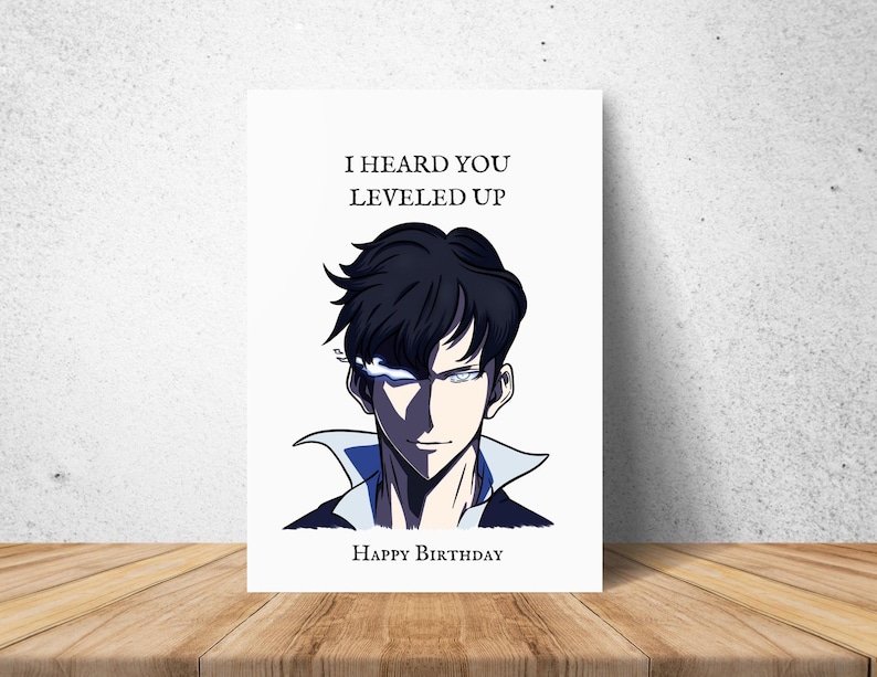 Anime Birthday Card: Solo Leveling, Jinwoo Sung (digital Download) - Etsy