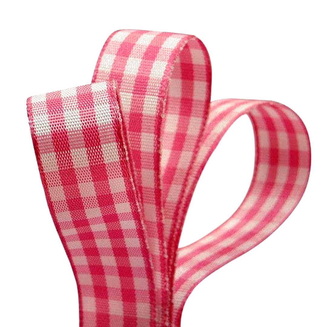3/8 Wide Pink Gingham Ribbon 25 Yards not Wired - Etsy