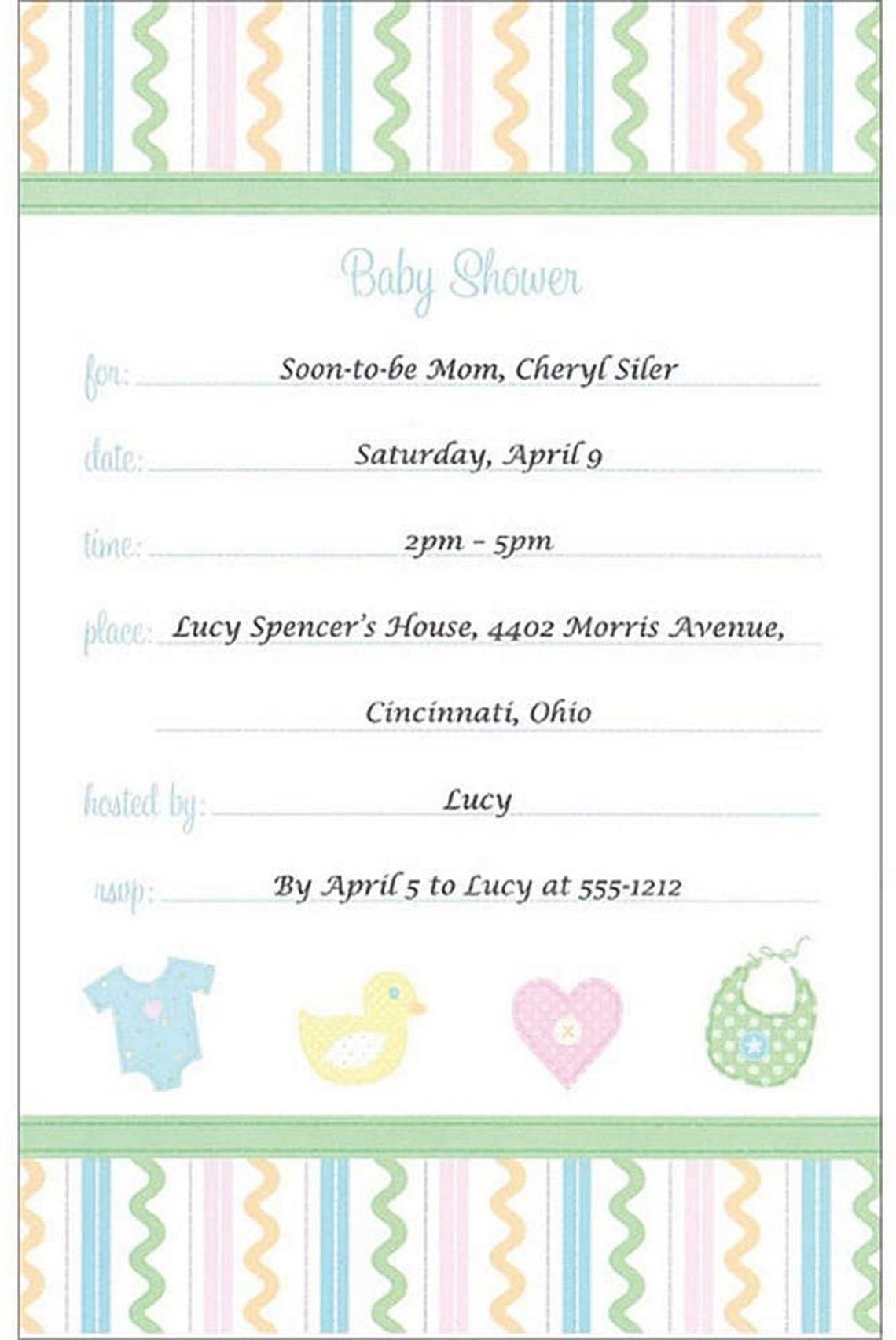 DIY Sweet Baby Party Invitations With White Envelopes 8.5in. X | Etsy