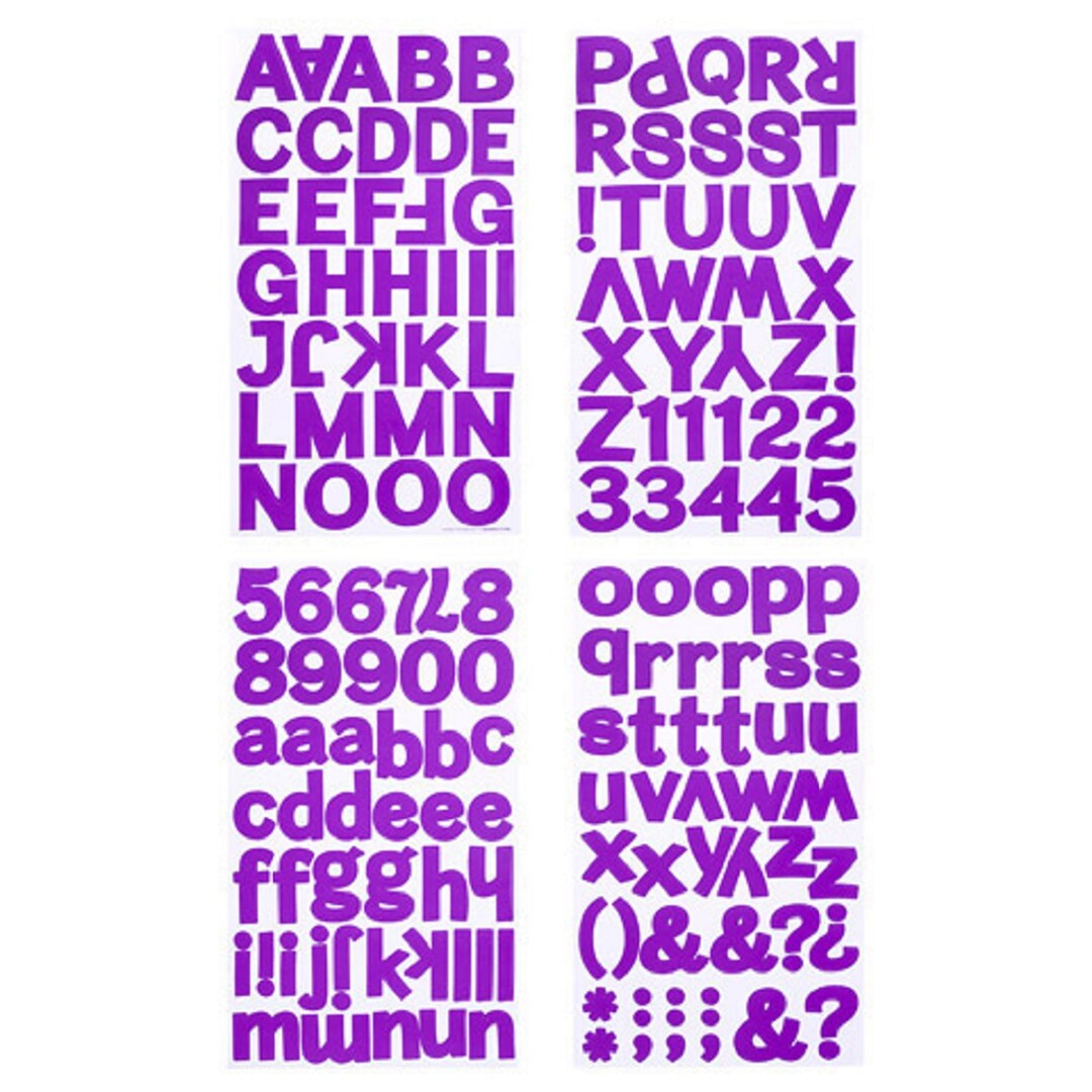Block Font Purple Adhesive Letter Stickers by Darice 1.25 - Etsy