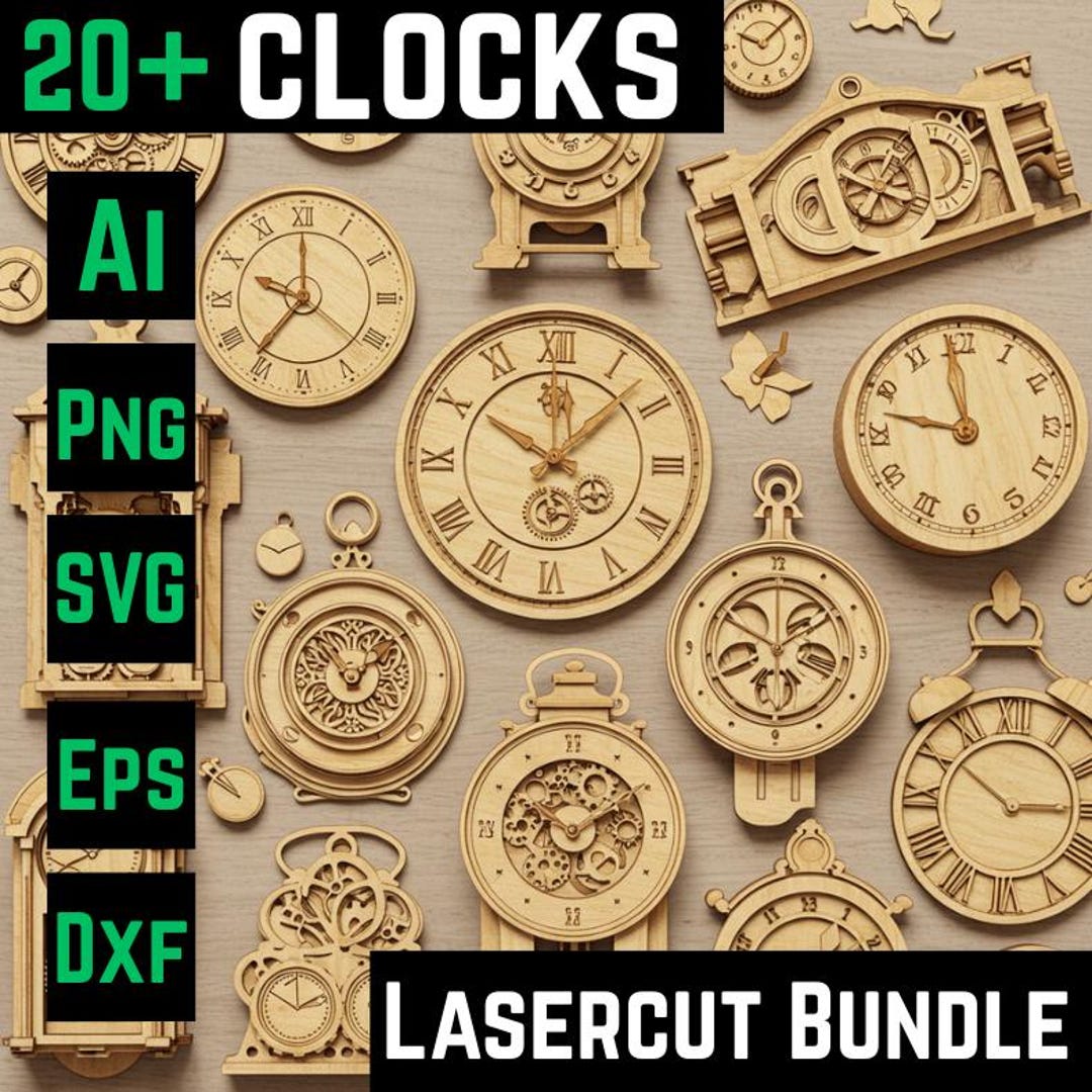 20+ Steampunk Clock SVG | Laser Cut Files for Creating Multilayer ...