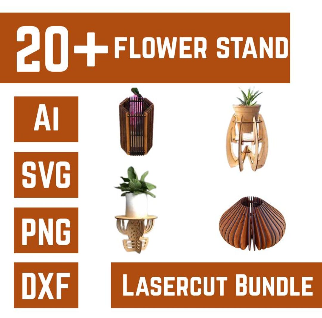 20+ Plant Pot Stands Laser Cut Bundle, Potted Plant Stand, Flower Pot ...