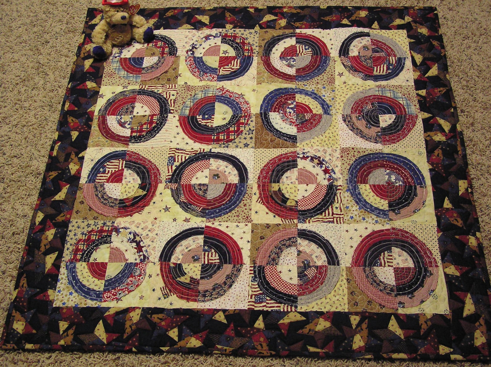 Patriotic Bullseye Quilt - Etsy