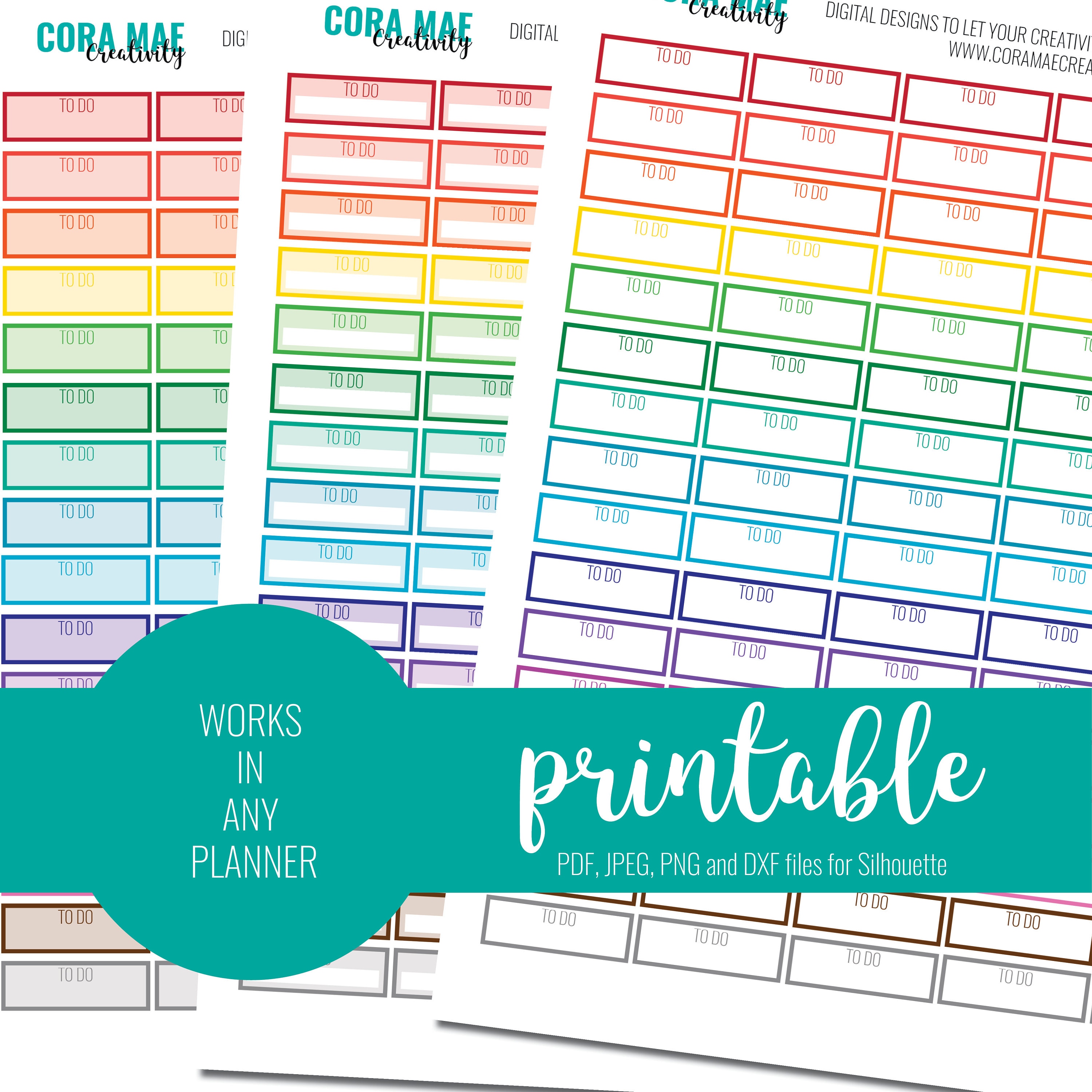 RAINBOW to Do Stickers Printable to Do Stickers Blank to Do - Etsy