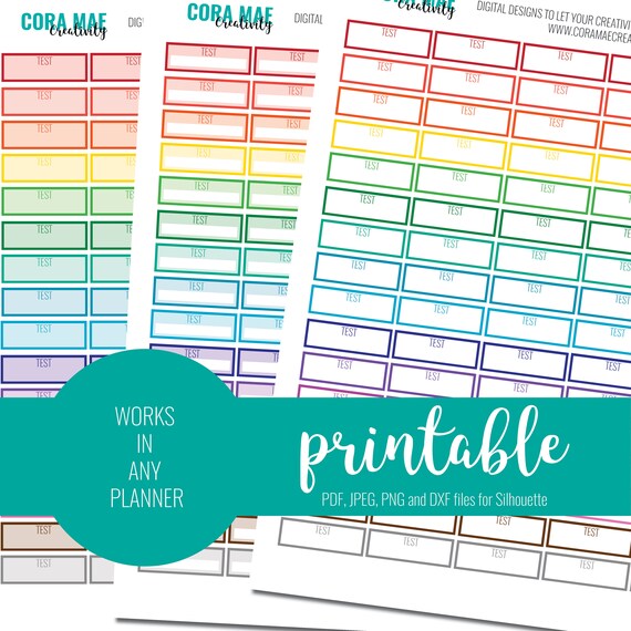 RAINBOW Test Stickers Printable Test Stickers Blank Test - Etsy