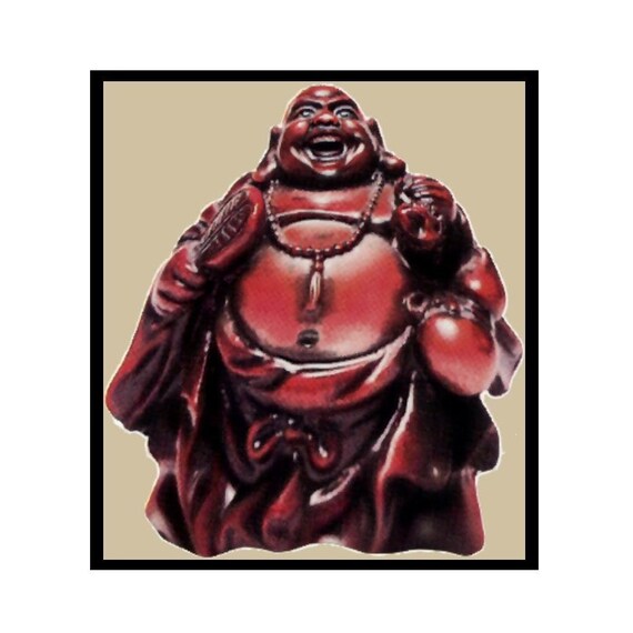 Items similar to Chinese Santa Claus Happy Buddha Beige Sew-on 3x4 ...