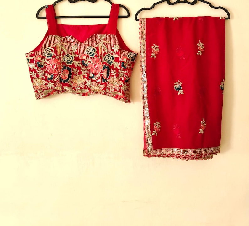 Red Lehenga Choli: Indian Wedding Guest Ghagra, Thread & Sequin Work - Etsy