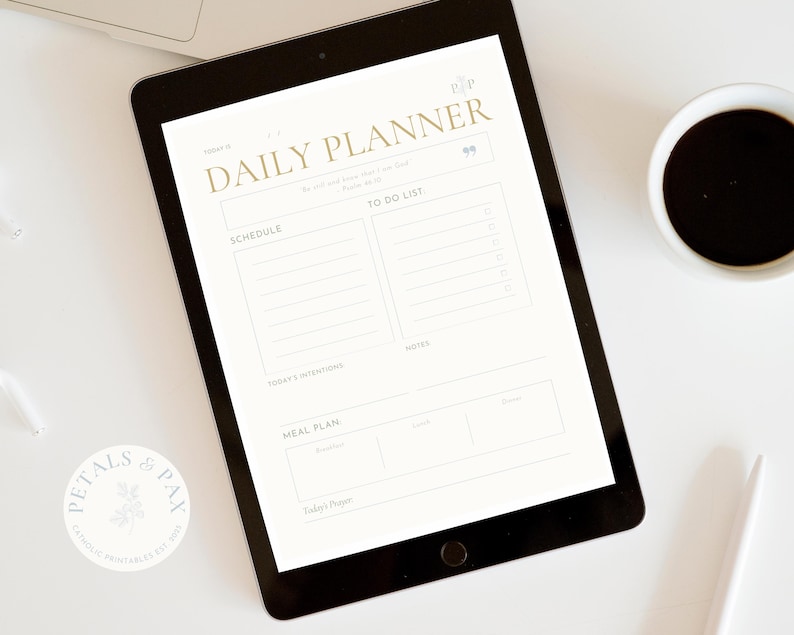 Catholic Daily Planner Page | Printable Minimalist Planner | Scripture ...