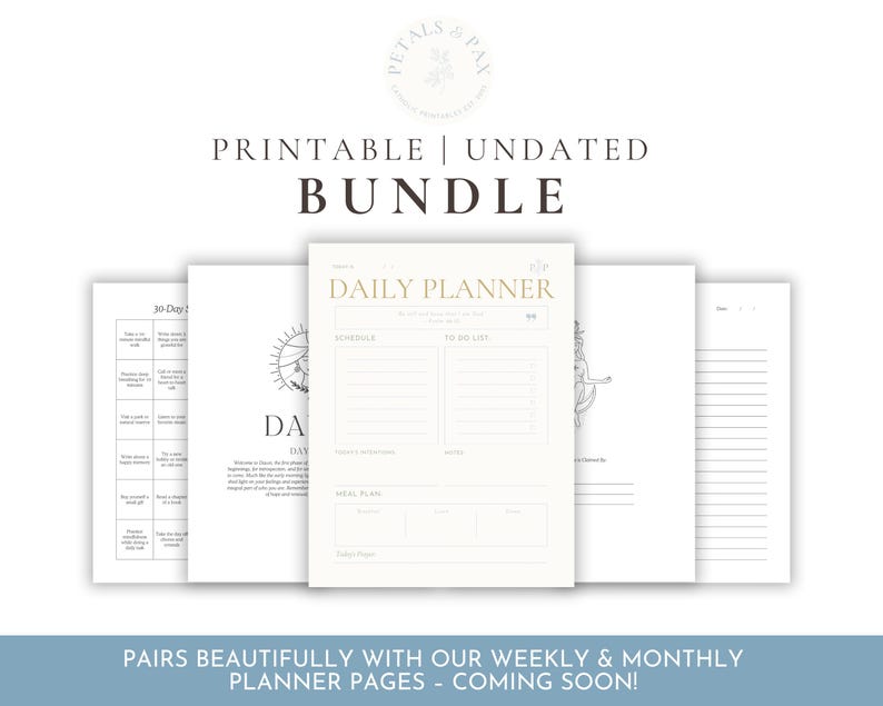 Catholic Daily Planner Page | Printable Minimalist Planner | Scripture ...