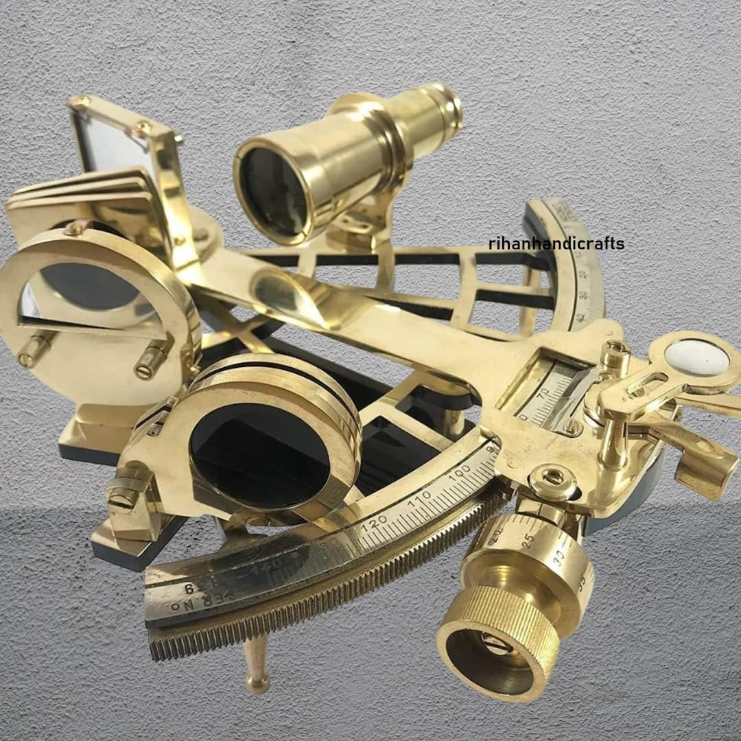 Nautical Brass Sextant Working Maritime Astrolabe, Antique Finish ...