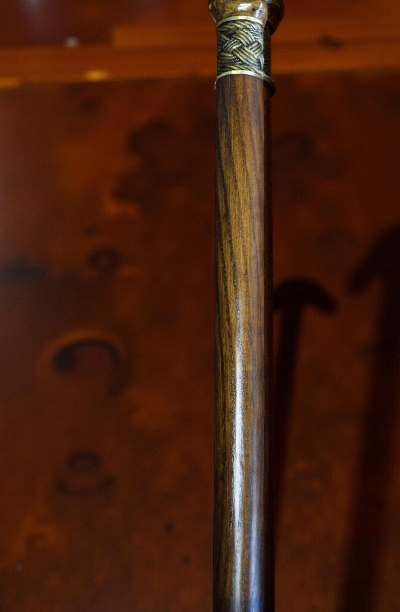 Gothic Skull Walking Stick, Carved Wood Gentleman Staff, Steampunk ...