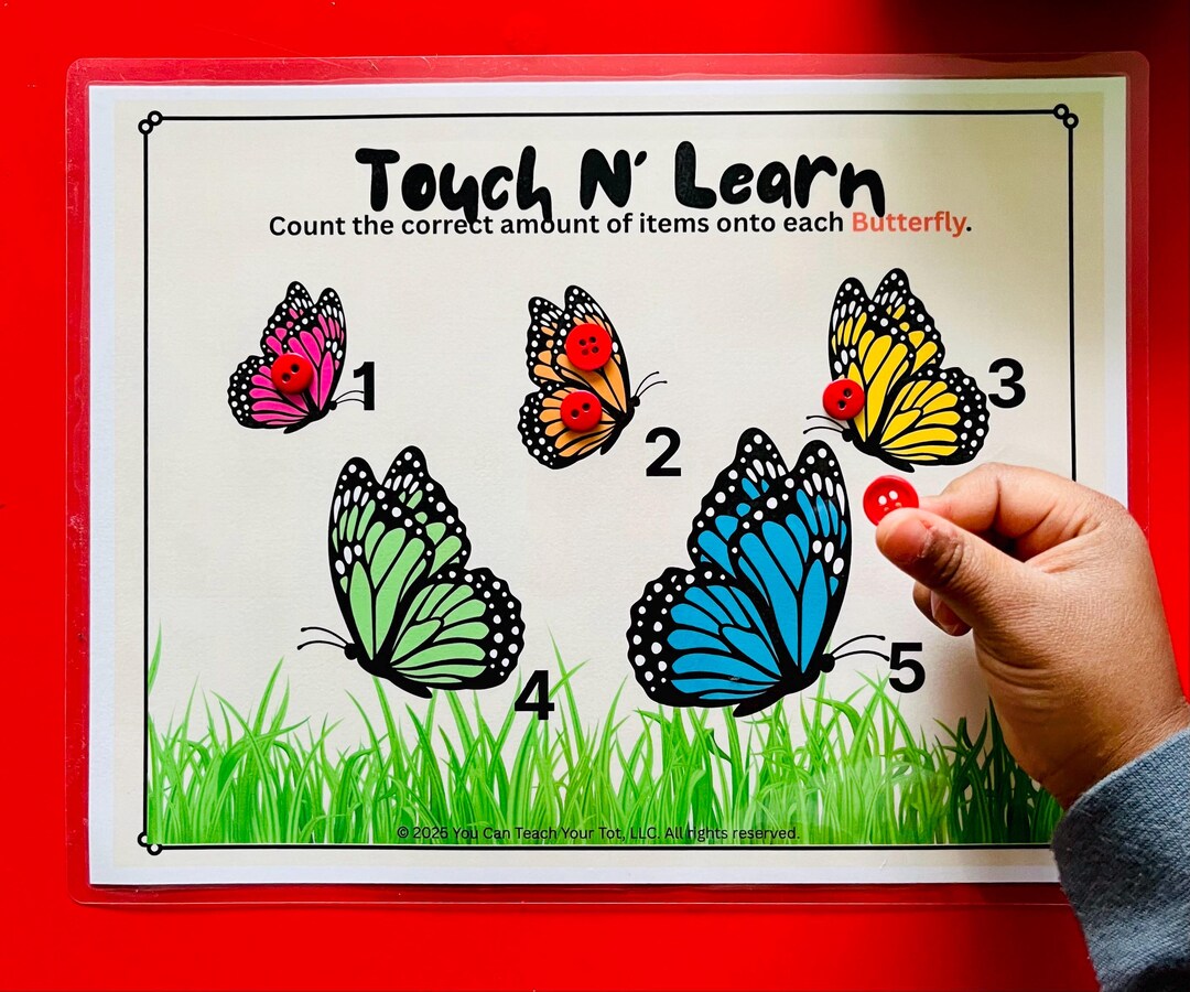 Butterfly Counting Mat 1–5 for Toddlers | Preschool Math Activity ...
