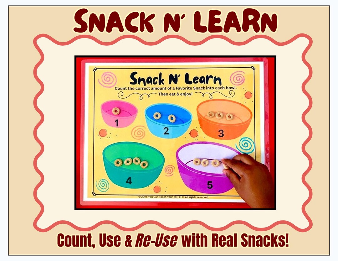 Counting Snack Mat for Toddlers | 1–5 Number Learning Placemat ...