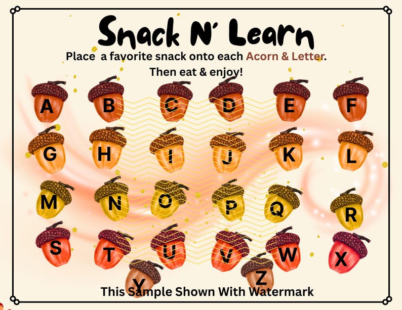 Fall Alphabet & Number Snack Mats | Preschool Learning Activity ...