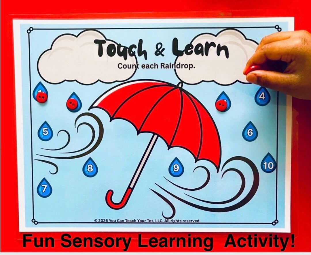 Sensory Learning Umbrella Counting to 10 | Spring Rain Math Activity ...