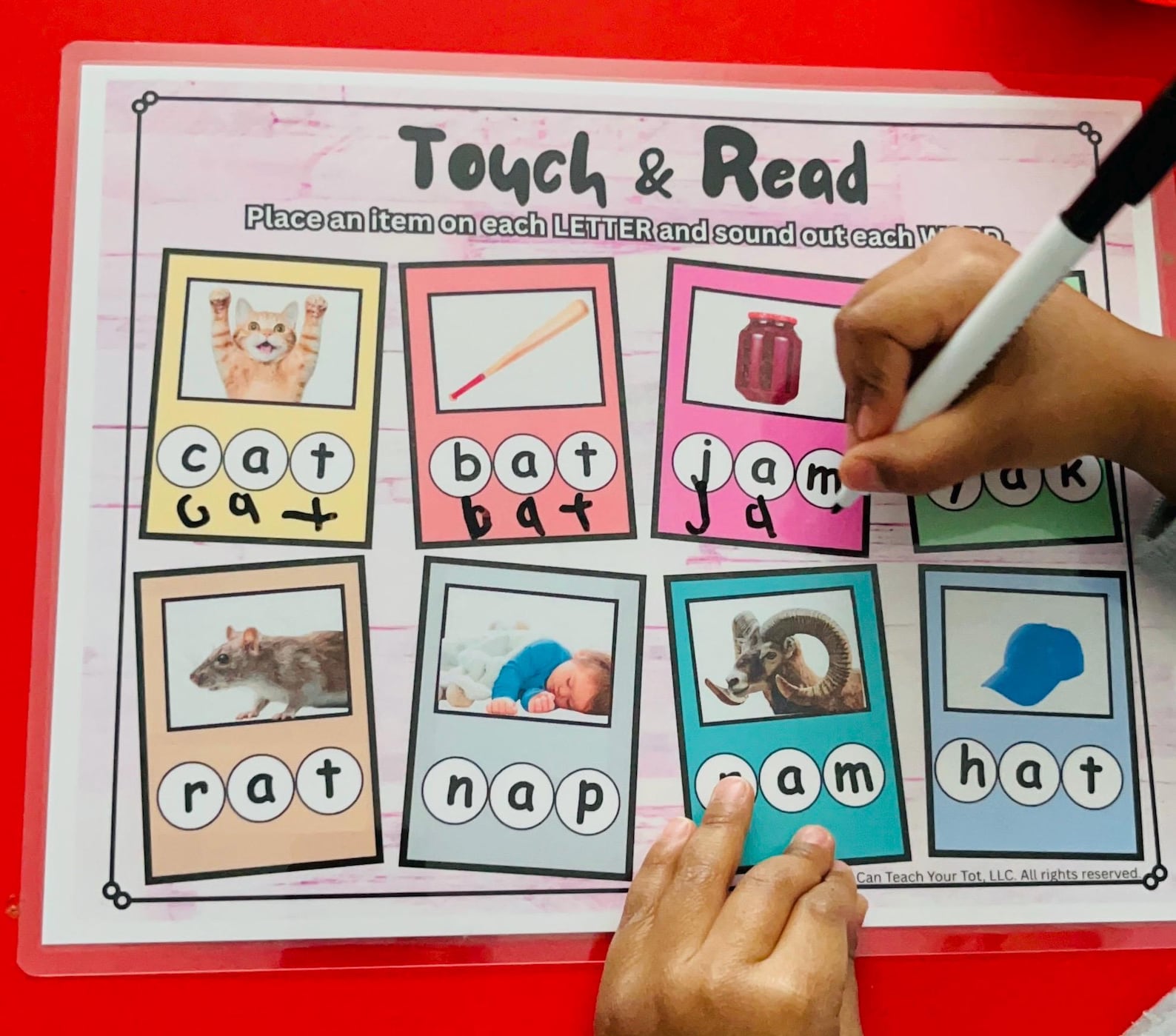 Complete Touch Read CVC Phonics Bundle | All 5 Short Vowel Mats A EIOU ...
