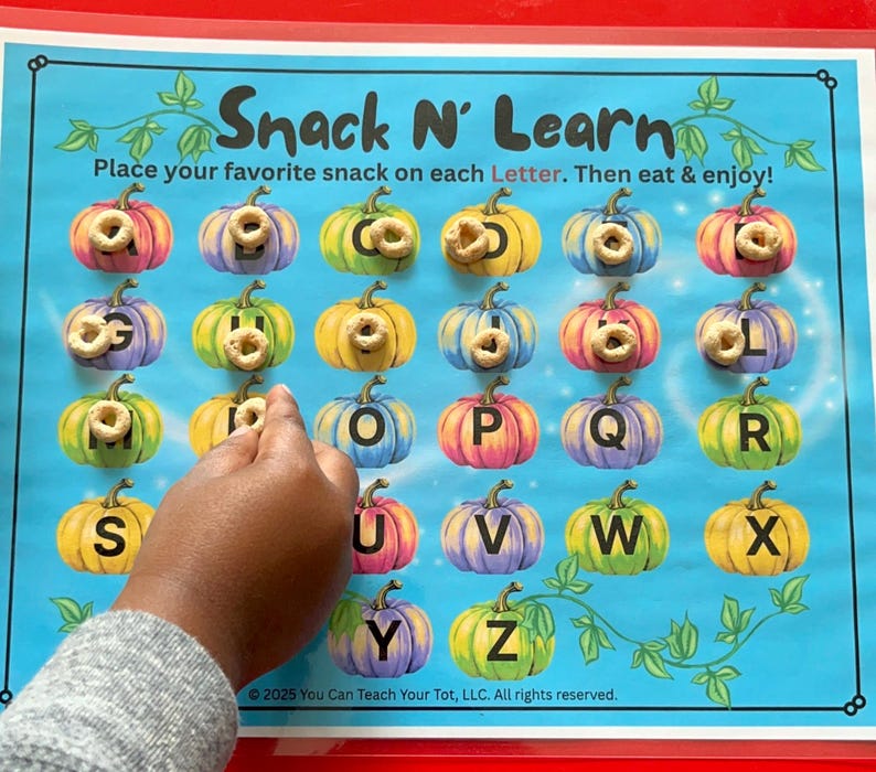 Uppercase Alphabet Pumpkin Placemat | Fall ABC Printable Prek-k | A-Z ...