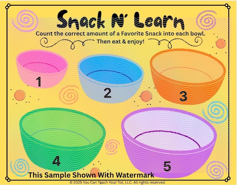 Counting Snack Mat for Toddlers | 1–5 Number Learning Placemat ...