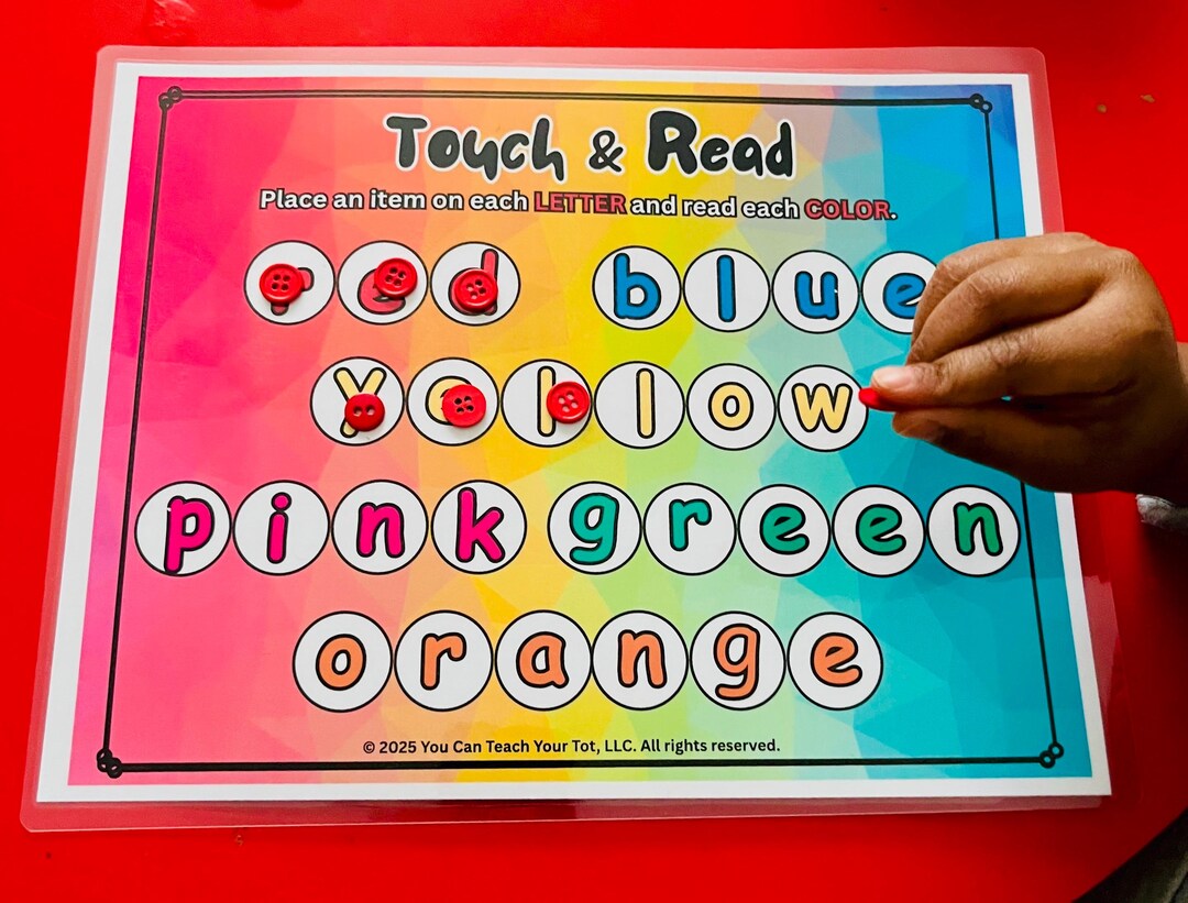 Color Words Reading Practice Mat | Laminated Literacy Mat Early Reading ...